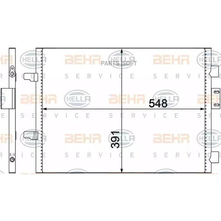Конденсатор, кондиционер от официального дистрибьютора, BEHR-HELLA, артикул 8FC351300651