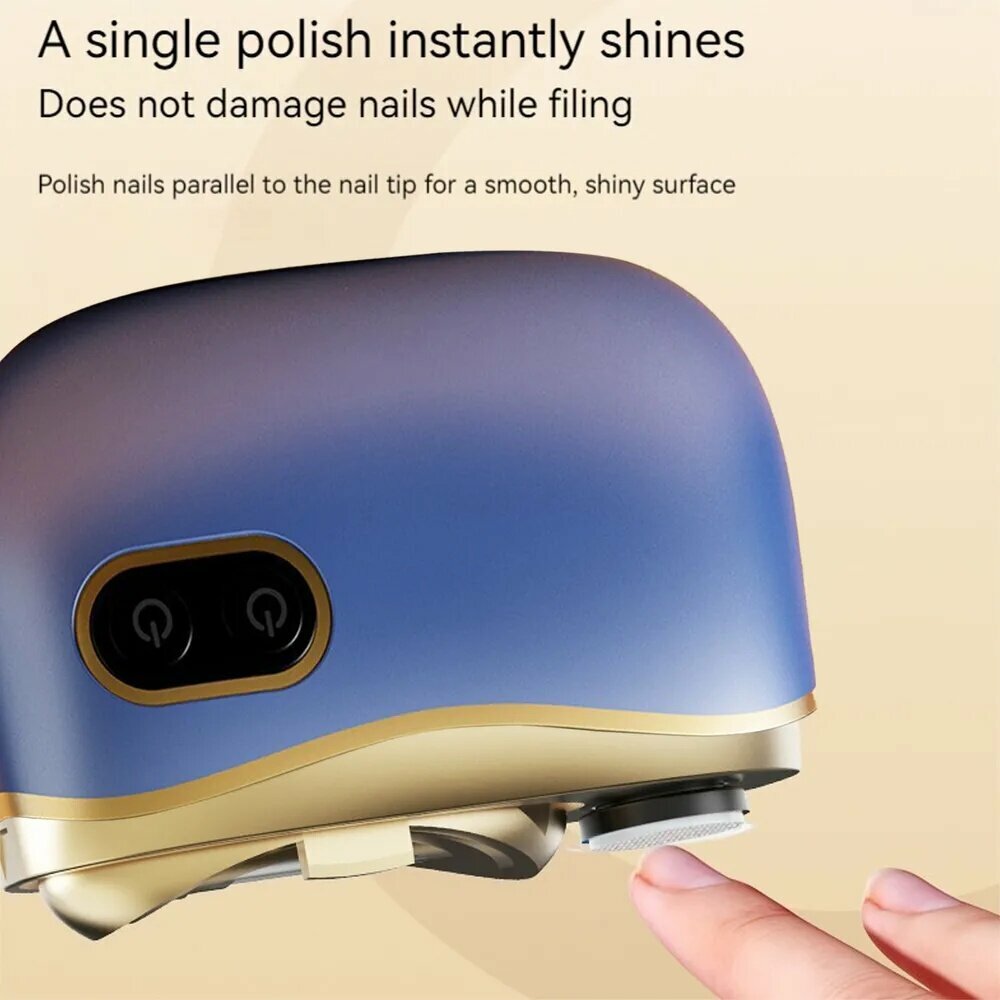 Электрические машинки для стрижки и полировки ногтей со светодиодной подсветкой, 2-скоростной автоматический триммер для ногтей