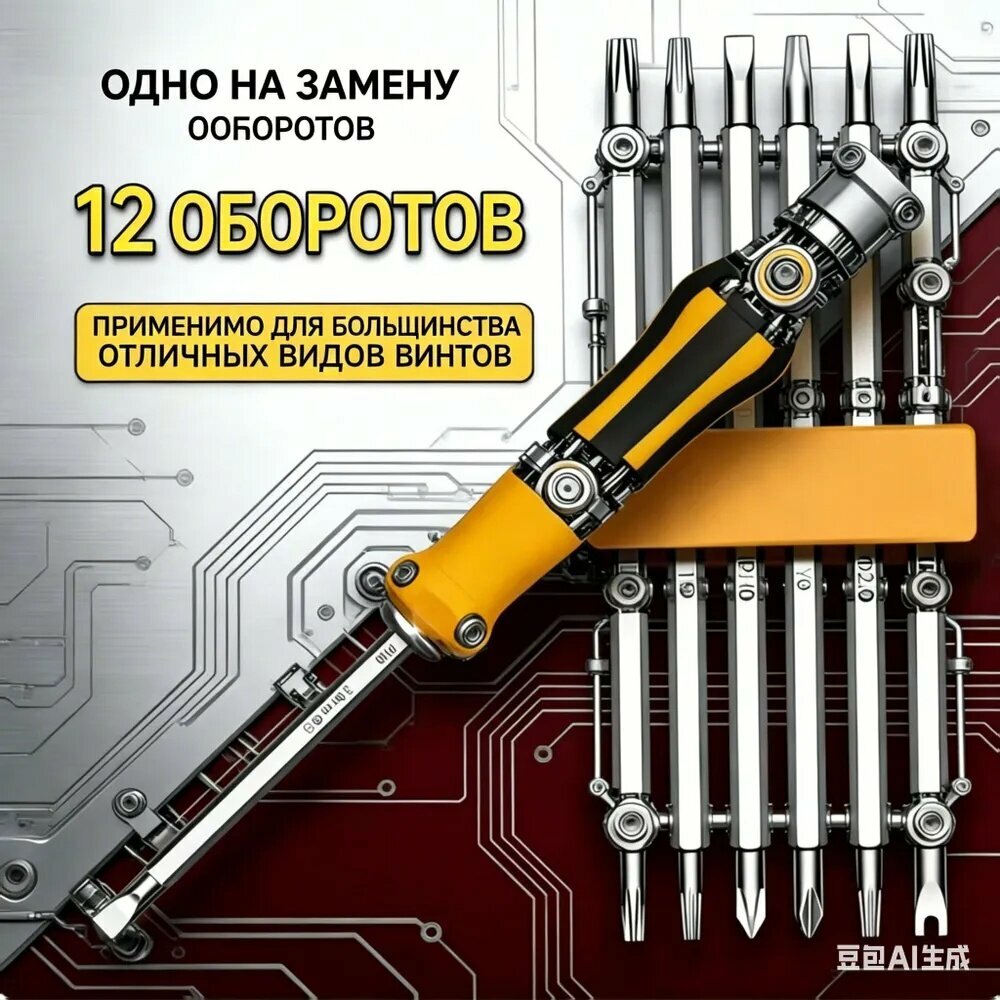 Набор многофункциональных отверток с 12 битами, магнитные наконечники, антискользящая ручка, для ремонта бытовой техники и электроники