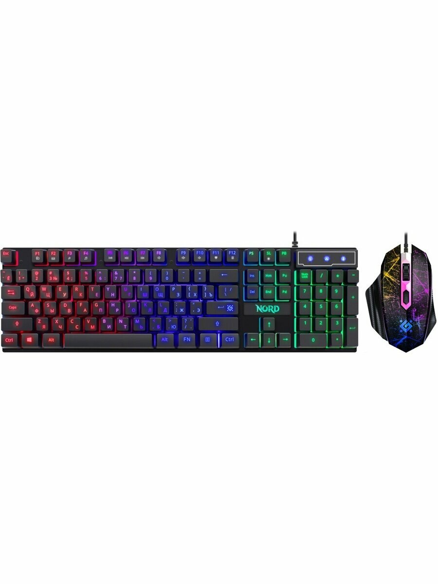 Комплект кл+мышь игровой проводной DEFENDER Nord GS-959 (RU, 2400 dpi, 4 кнопки) (52959)