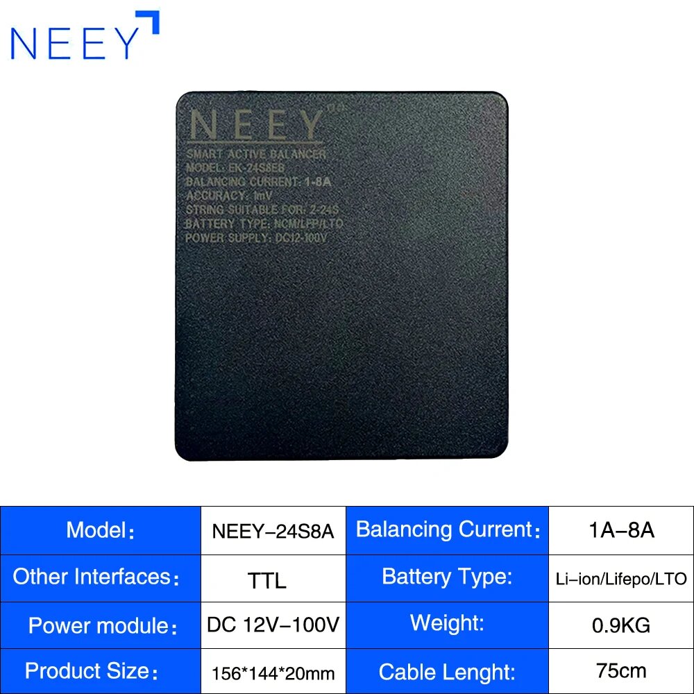 NEEY 4A 8A Smart Active Balancer для литий-ионных батарей NEEY-24S8A