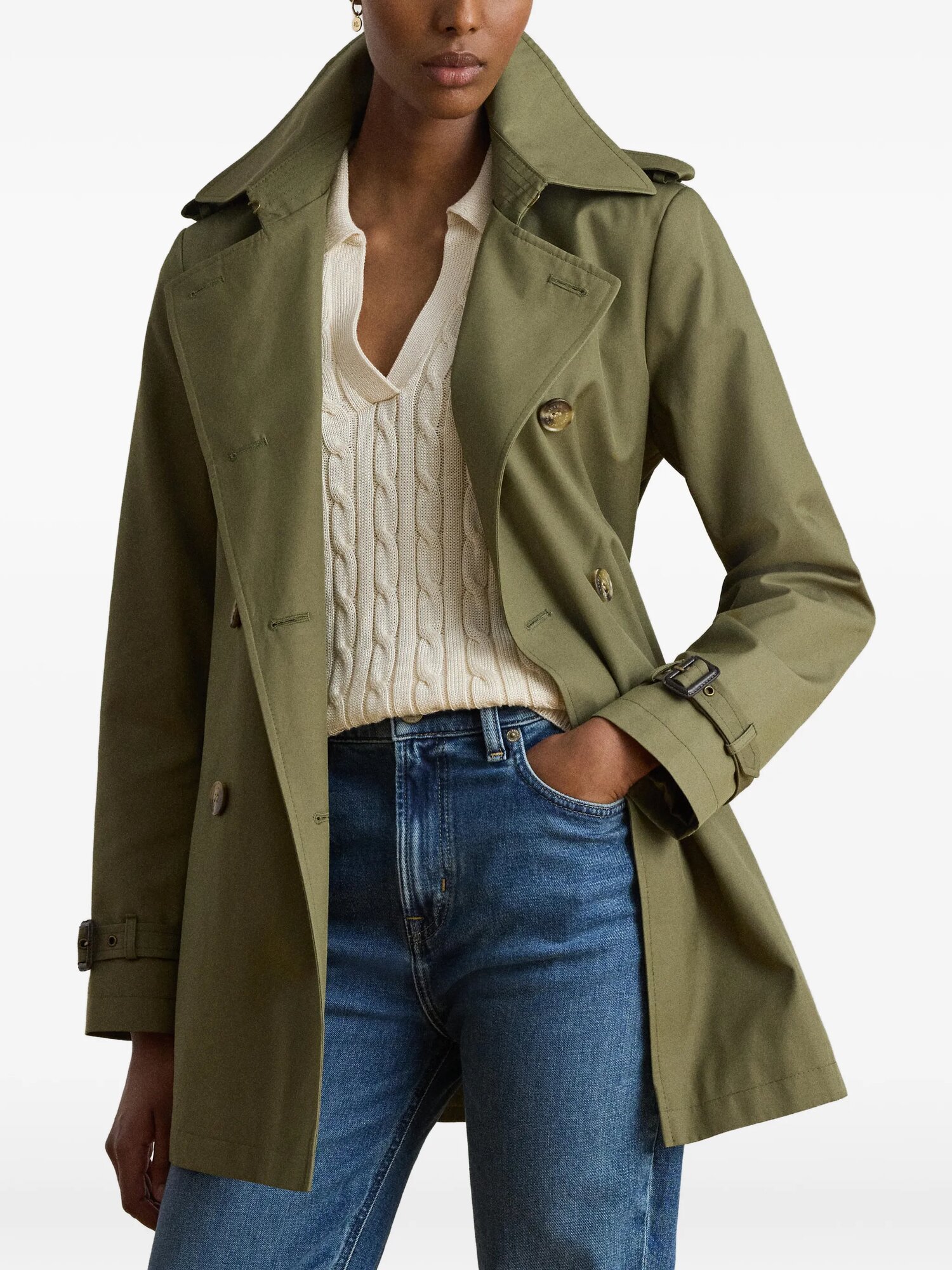 Пальто Lauren Ralph Lauren Double-breasted belted trench coat, размер 46 — фото 1