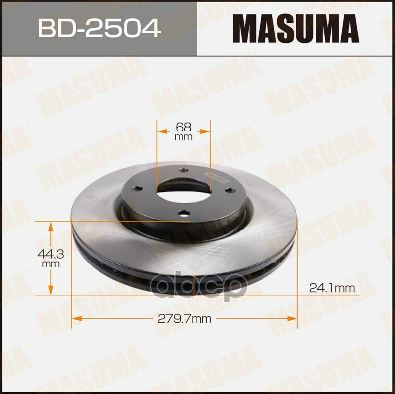 Диск тормозной MASUMA, front NISSAN TIIDA / C11X, SC11X [уп.2] Masuma арт. BD2504