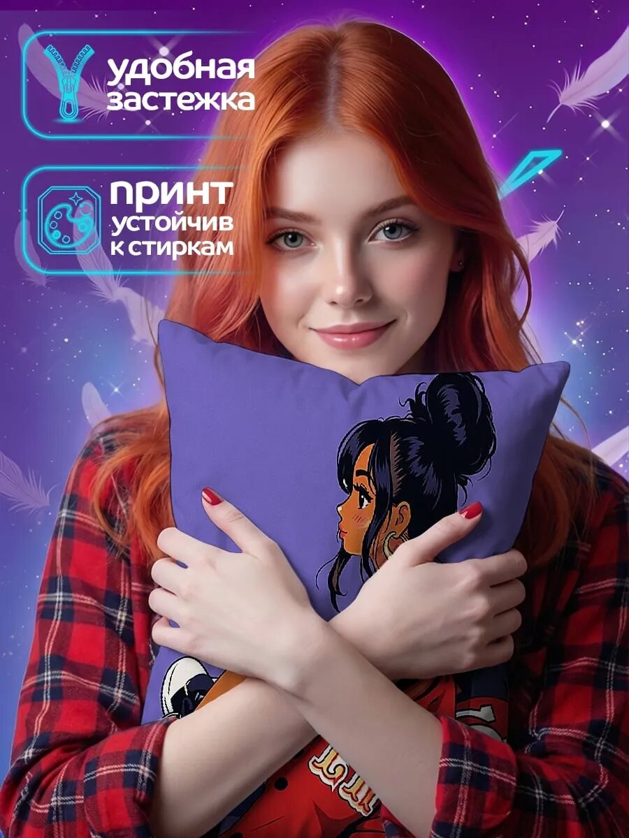 Подушка дакимакура Девушка в куртке — фото 1