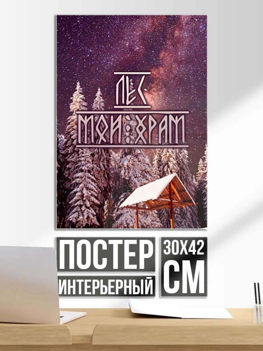 Постер на стену Лес мой храм