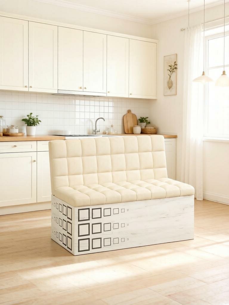 Диван кухонный K-Home "Денвер", экокожа, с ящиком, 102х56х80 см