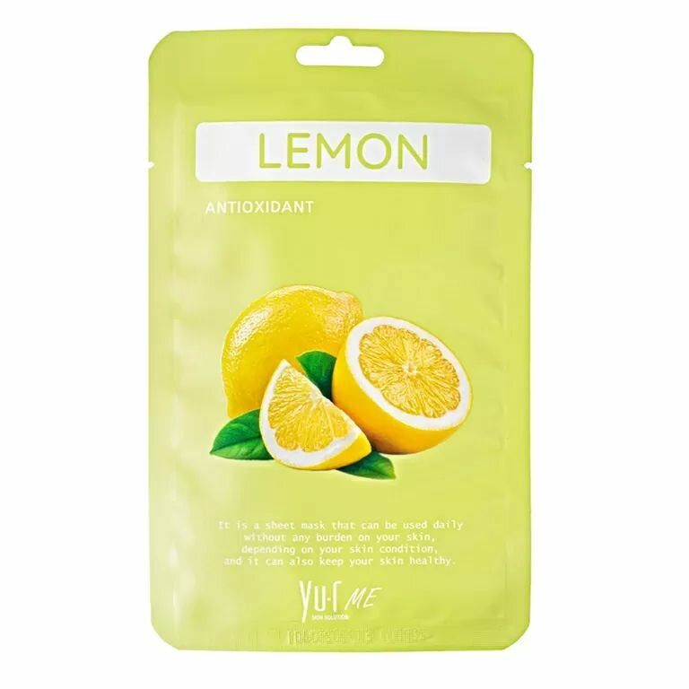 YU.R Lemon Sheet Mask, Тканевая маска для лица с экстрактом лимона