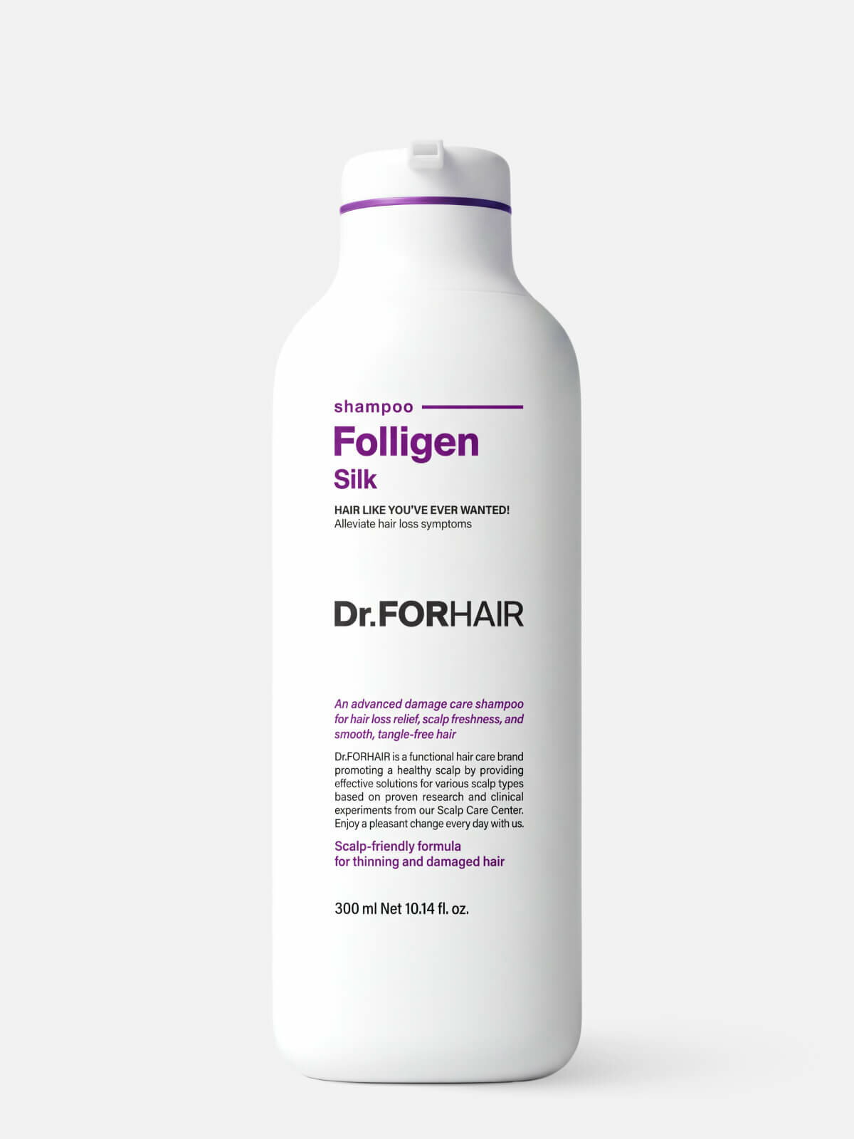 Бессульфатный шампунь для сухих, пористых и поврежденных волос Dr. Forhair Folligen Silk Shampoo, 300 мл