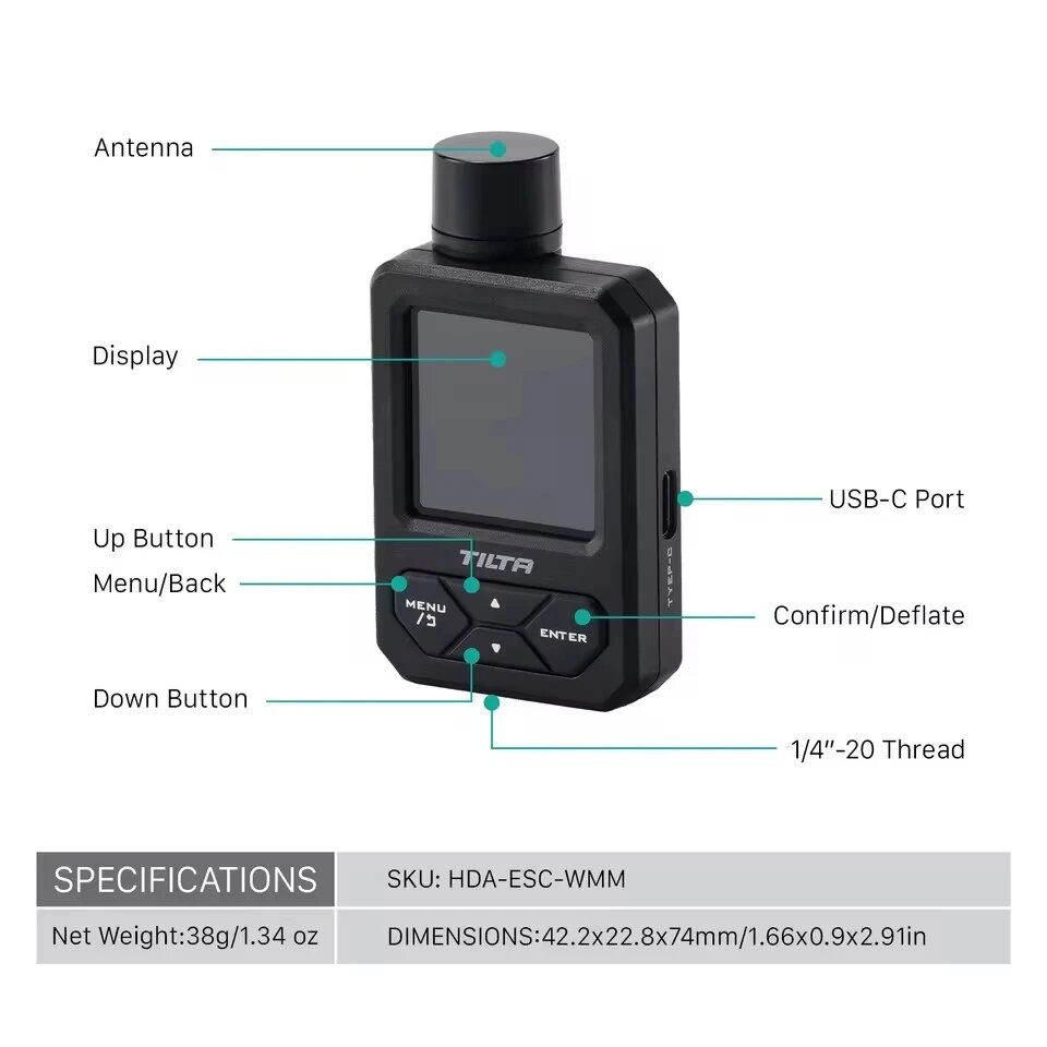TILTA HDA-ESC-WMM Мини-рычаг для автосъемки, черный