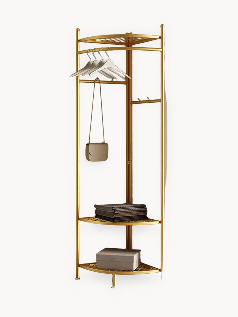 Вешалка для прихожей угловая , окрашенная углеродистая сталь, черный металл, 172*27 см