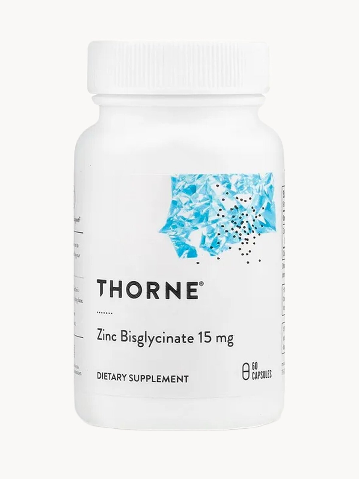 Бисглицинат цинка 15 мг, Zinc Bisglycinate 15 mg, Thorne Research, 60 капсул