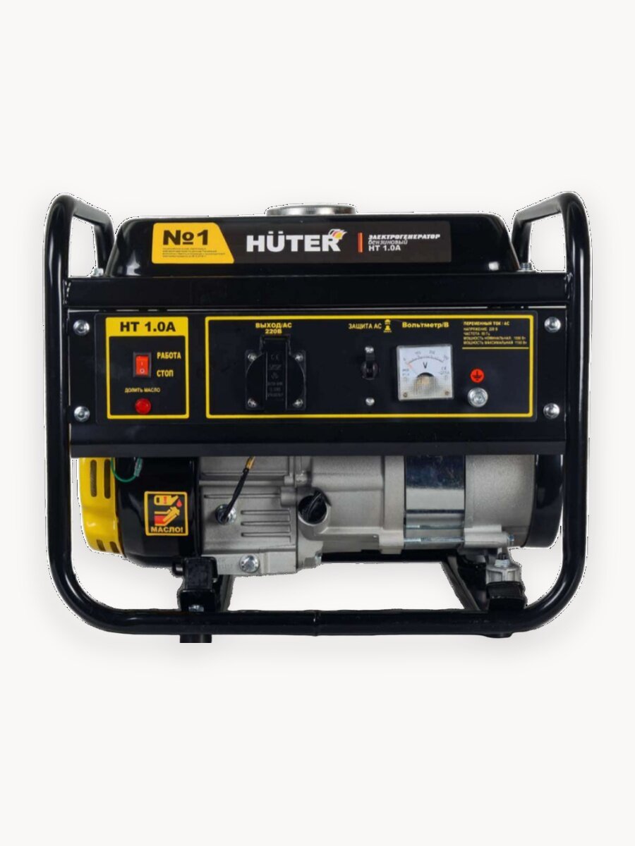 Электрогенератор бензиновый 1 кВт, Huter, HT 1.0А, ручной запуск