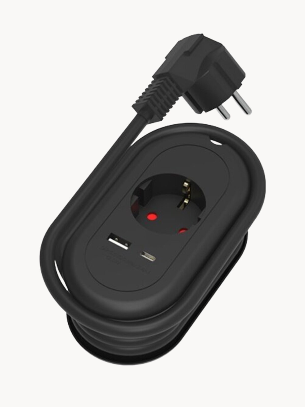 Сетевой фильтр Ritmix RM-211C 1 розетка, USB+TypeC, 2м, черный