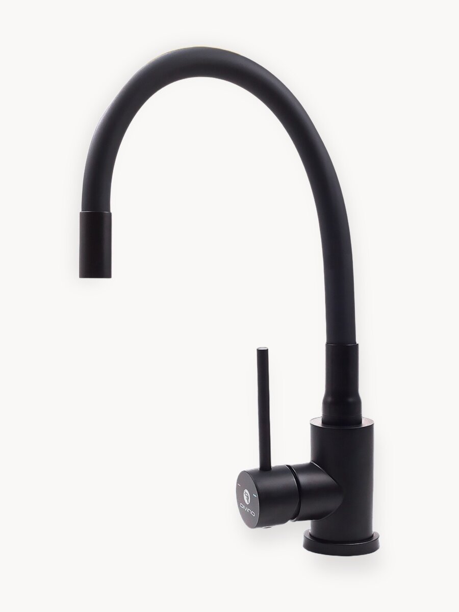 Смеситель Divino LUX, для кухни, нержавеющая сталь, гибкий излив, аэратор, монтаж на столешницу