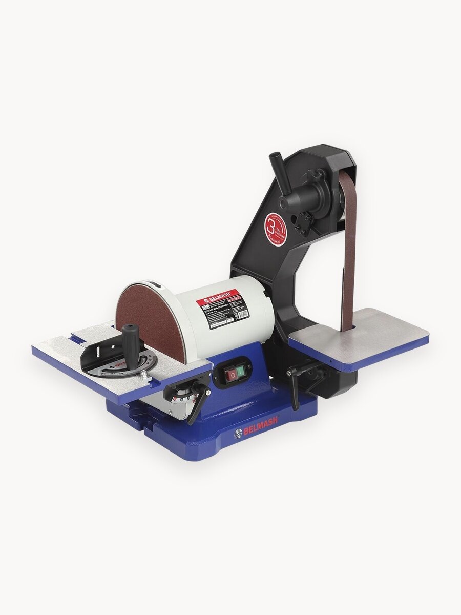 Шлифовальный ленточно-дисковый станок BELMASH BDG 25/200PRO, 550 Вт, S1, чугун, S279A