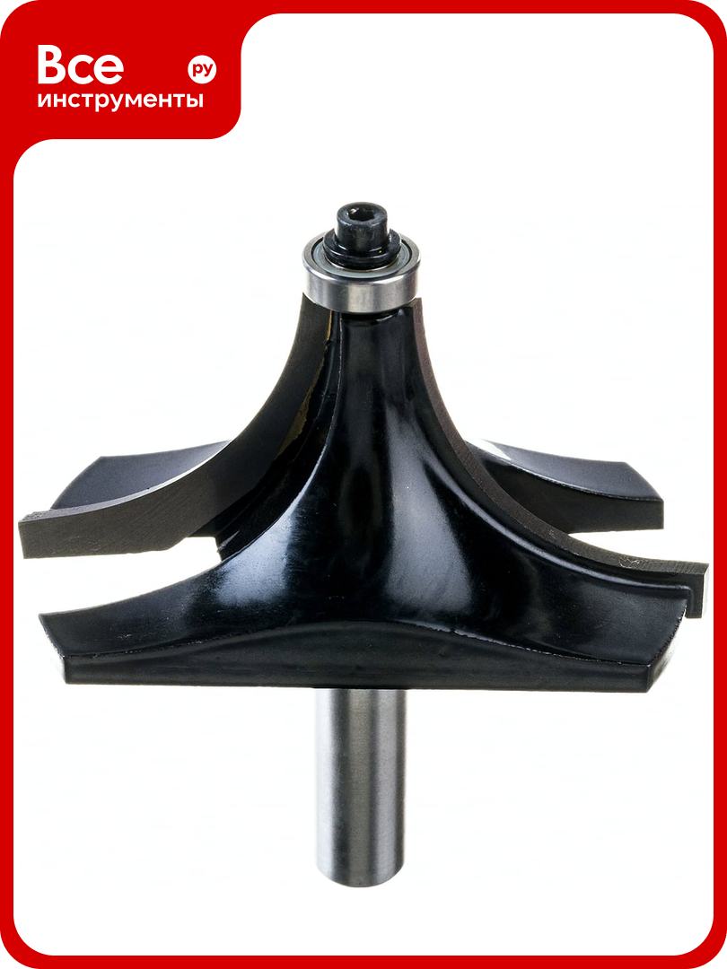 Фреза кромочная калевочная с нижним подшипником серия 1017 (80x42 мм; R30 мм; хвостовик 12 мм) Росомаха, 801715