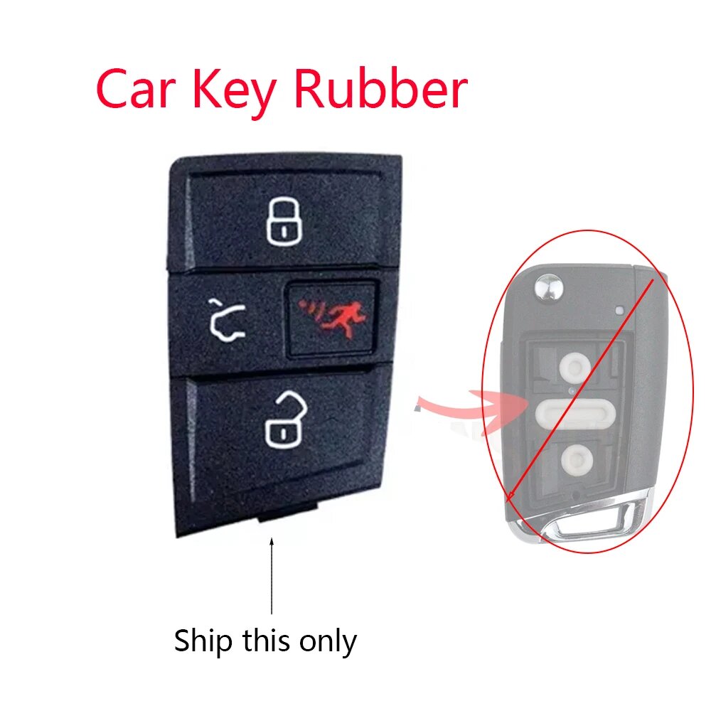 Автомобильный брелок для ключей, корпус для Volkswagen/VW/Skoda/SEAT Golf Rubber for 4 buttons