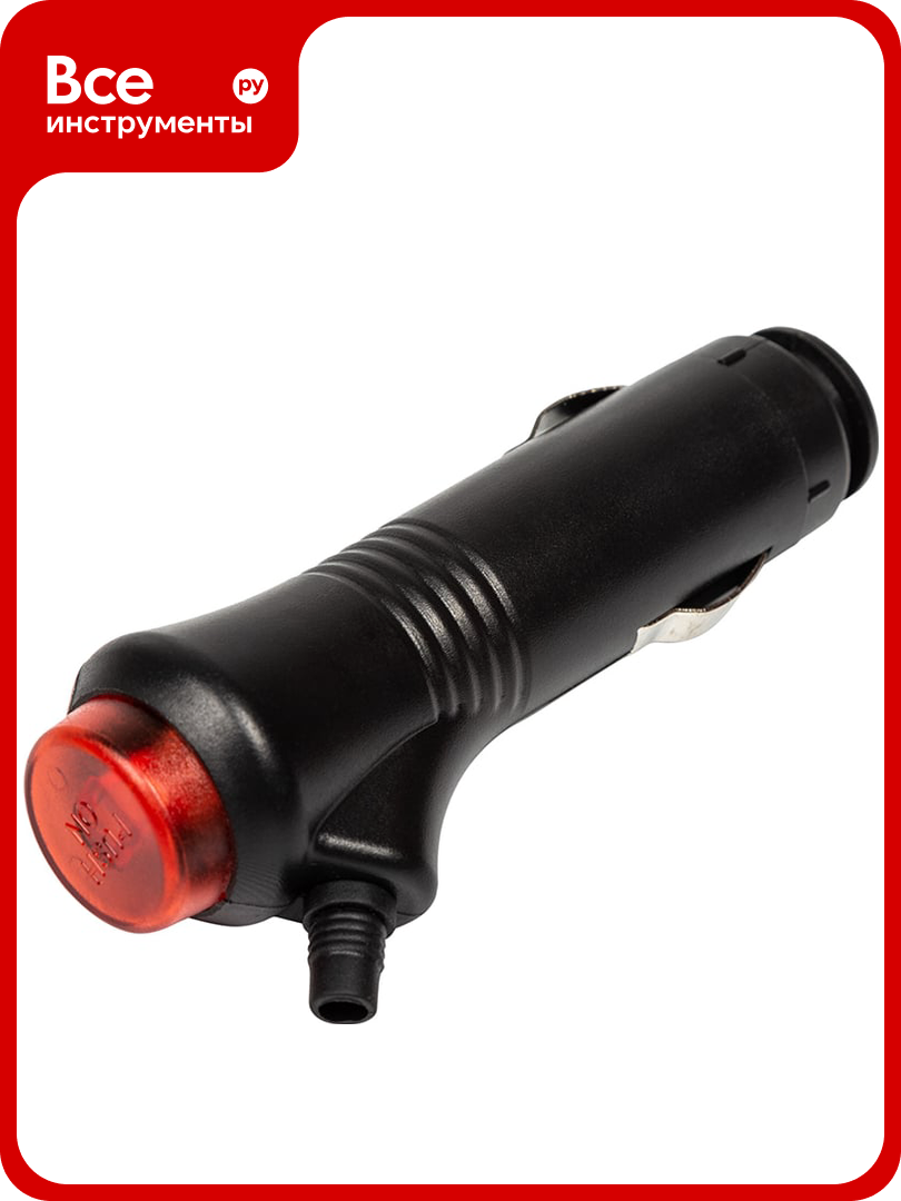 Автомобильный штекер прикуривателя REXANT с кнопкой, 3А 16-0205, 3 А, красный