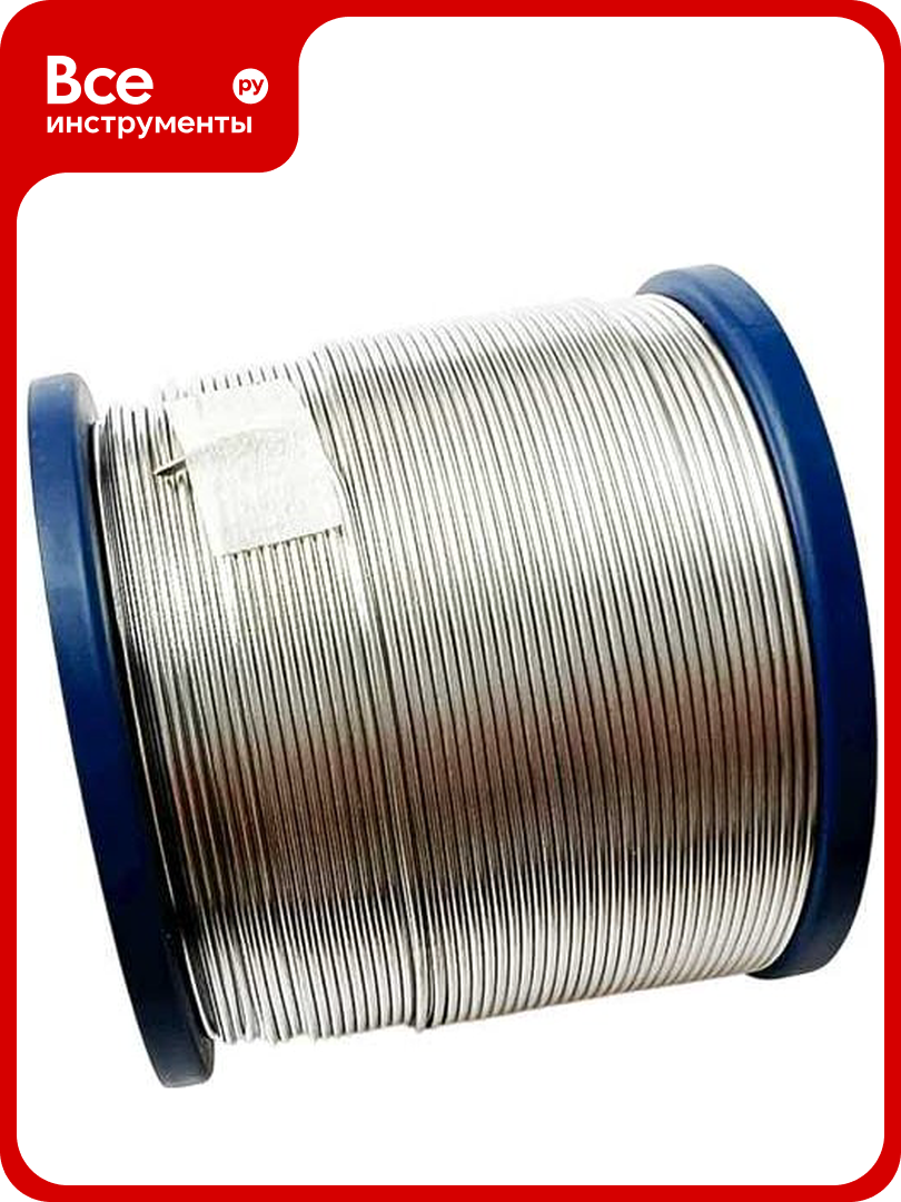 Припой оловянно-свинцовый с канифольным флюсом ПОС-61 ФРК525-2-Т1 0.8мм 500г изагри, пайки и лужения