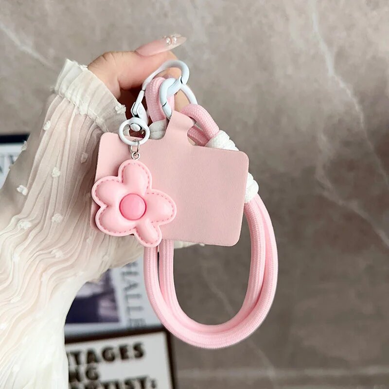 Корейский карамельный телефонный ремешок Y2k в виде цветка, простой короткий ремешок для телефона, жемчужный стиль, цепочка для телефона, браслет, аксессуары для телефона, B