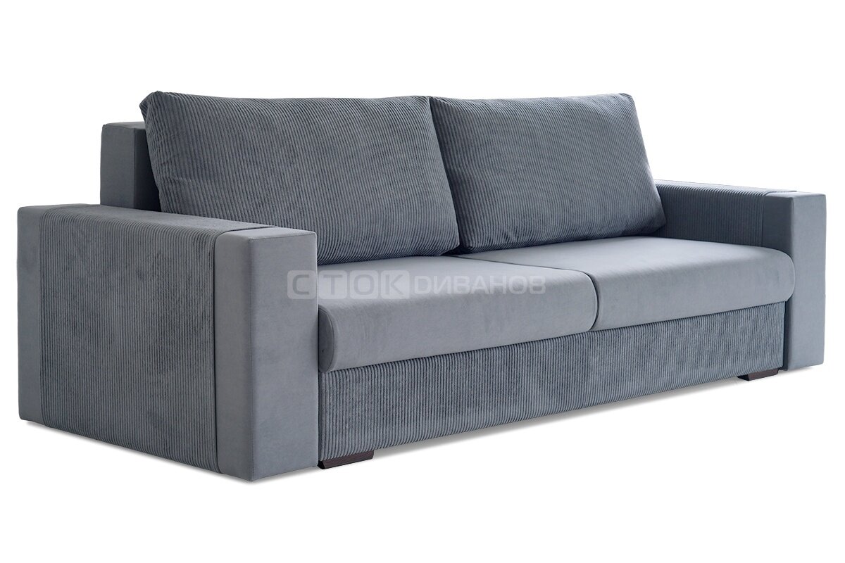 Диван Сток Диванов Калифорния Grey графит, механизм еврокнижка, с ящиком для хранения