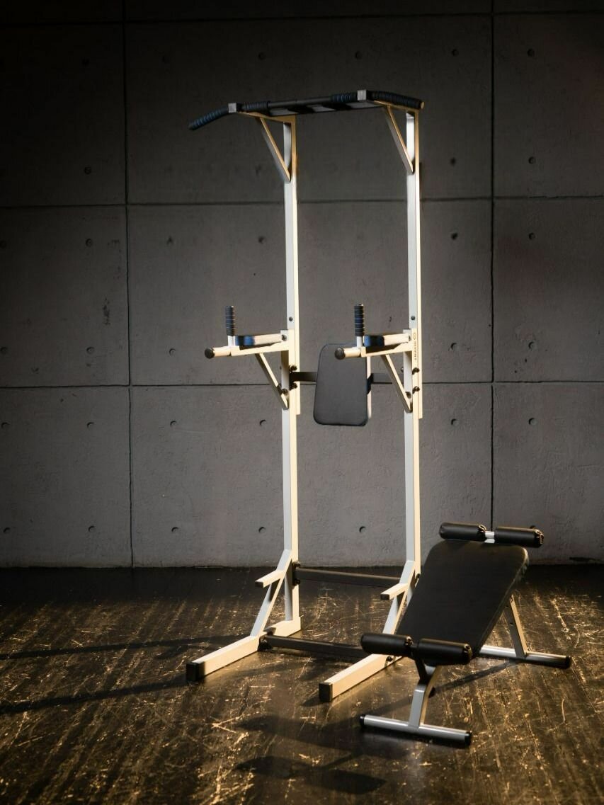 Турник, брусья, пресс 3 в 1 напольный+Скамья складная 2в1 пресс+гиперэкстензия, комплект