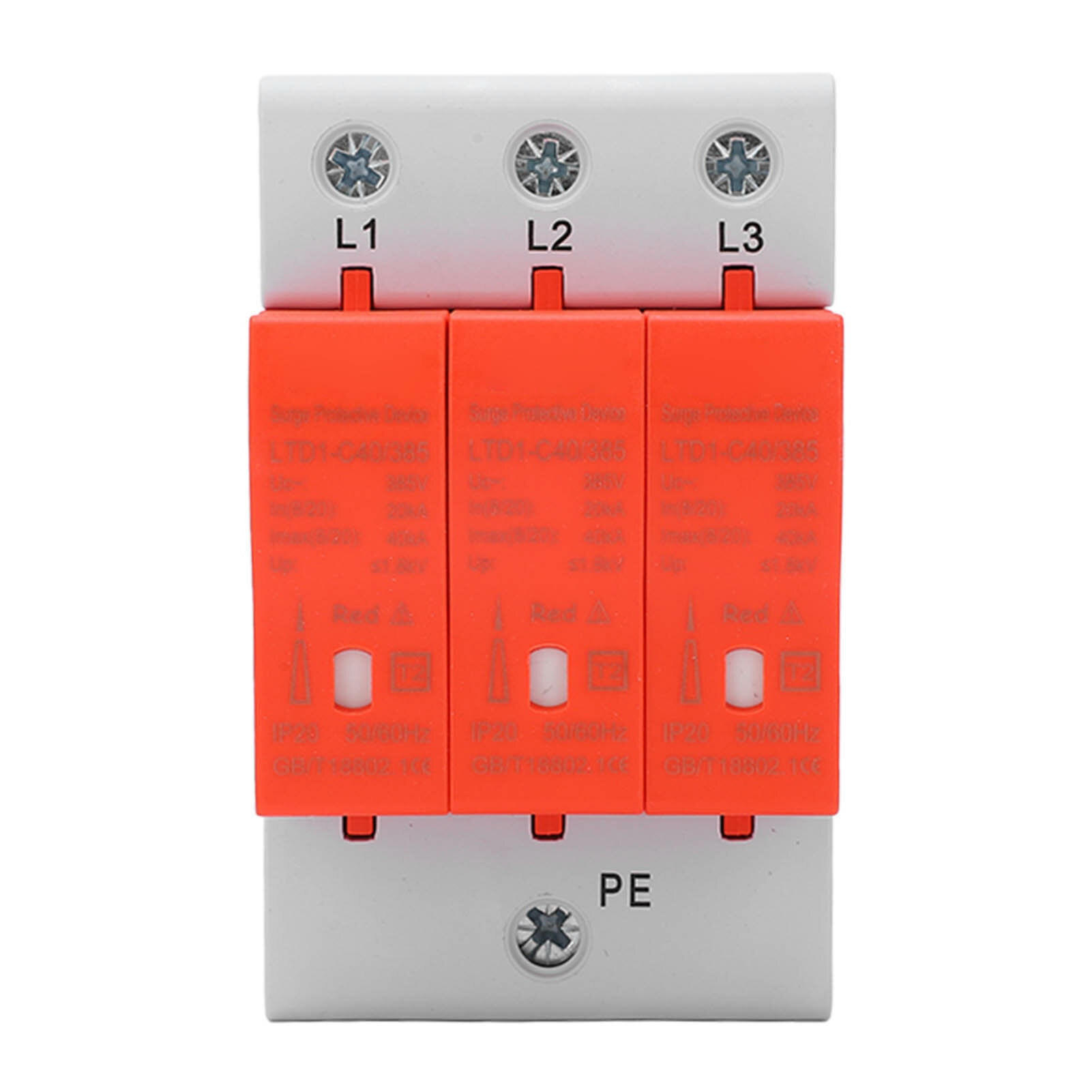 Surge Protective Device Voltage Protection Arrester Protector 385V AC 20 40KA for Home 3P
