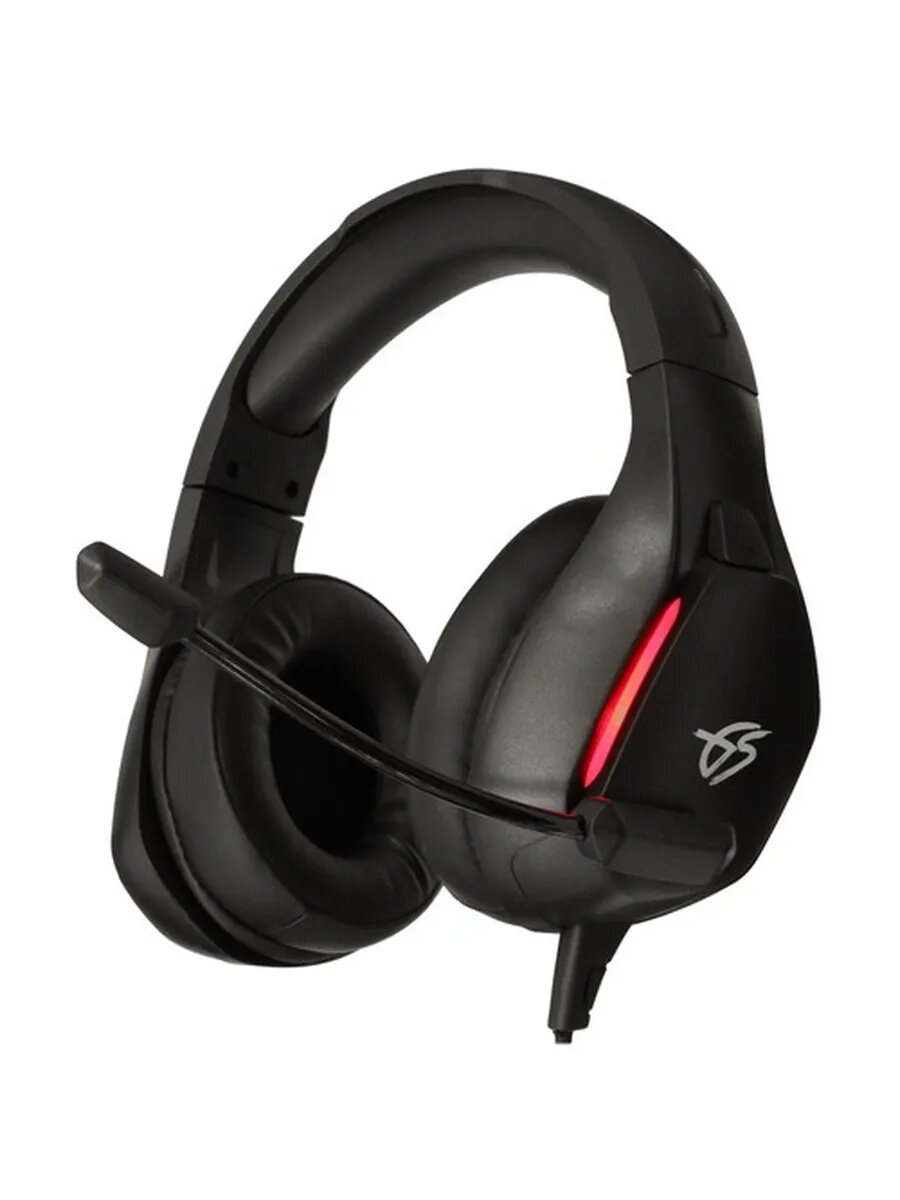 Проводные наушники DEXP Horizon с RGB подсветкой, с микрофоном, оголовье, черные