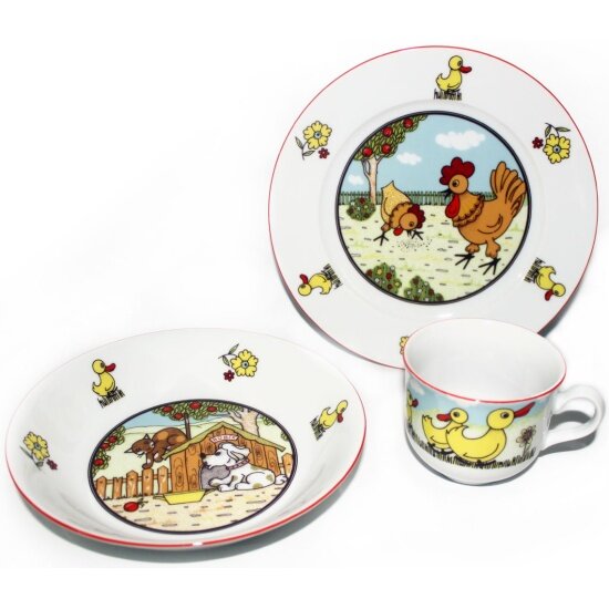 Детский набор Thun 1794 "Angelika", декор "Птичий двор", 3 предмета (ДЕТ0010)