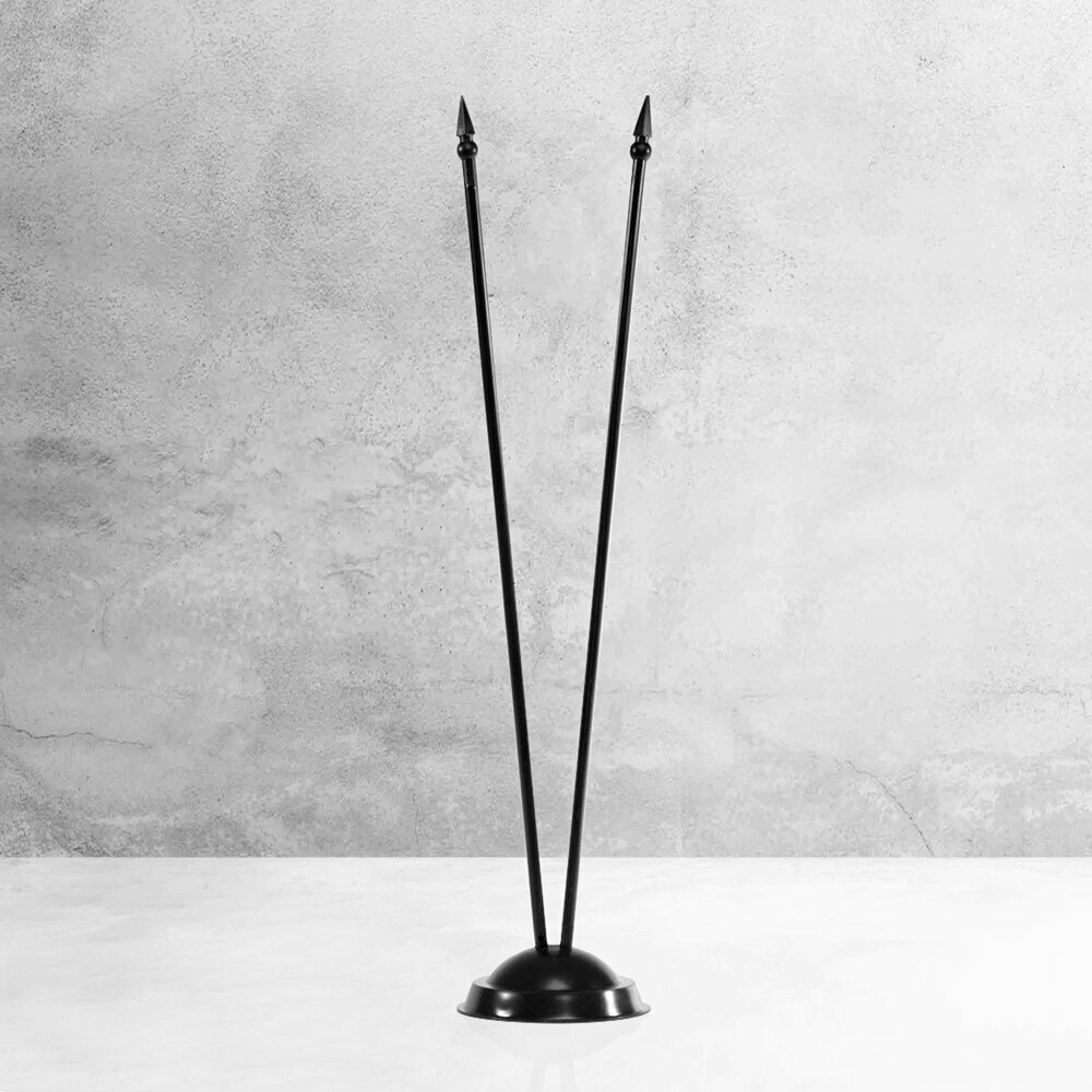 Настольная пластиковая подставка черная на 2 флага