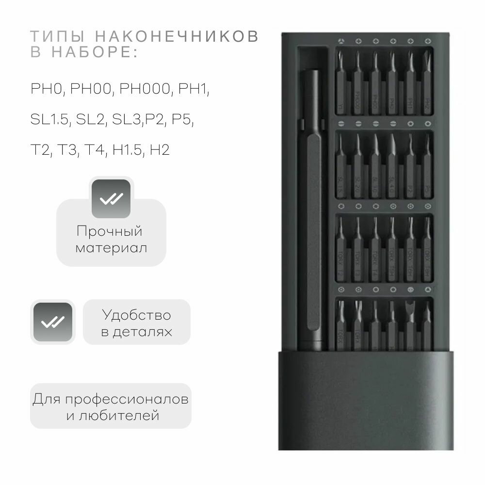 Набор отверток для точных работ Precision screwdriver set DZN4020CN, 25 предм