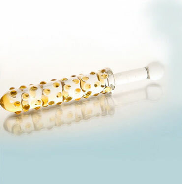 Sexus фаллоимитатор 24 см, прозрачный Стеклянный, с выпуклыми точками и ручкой-шаром