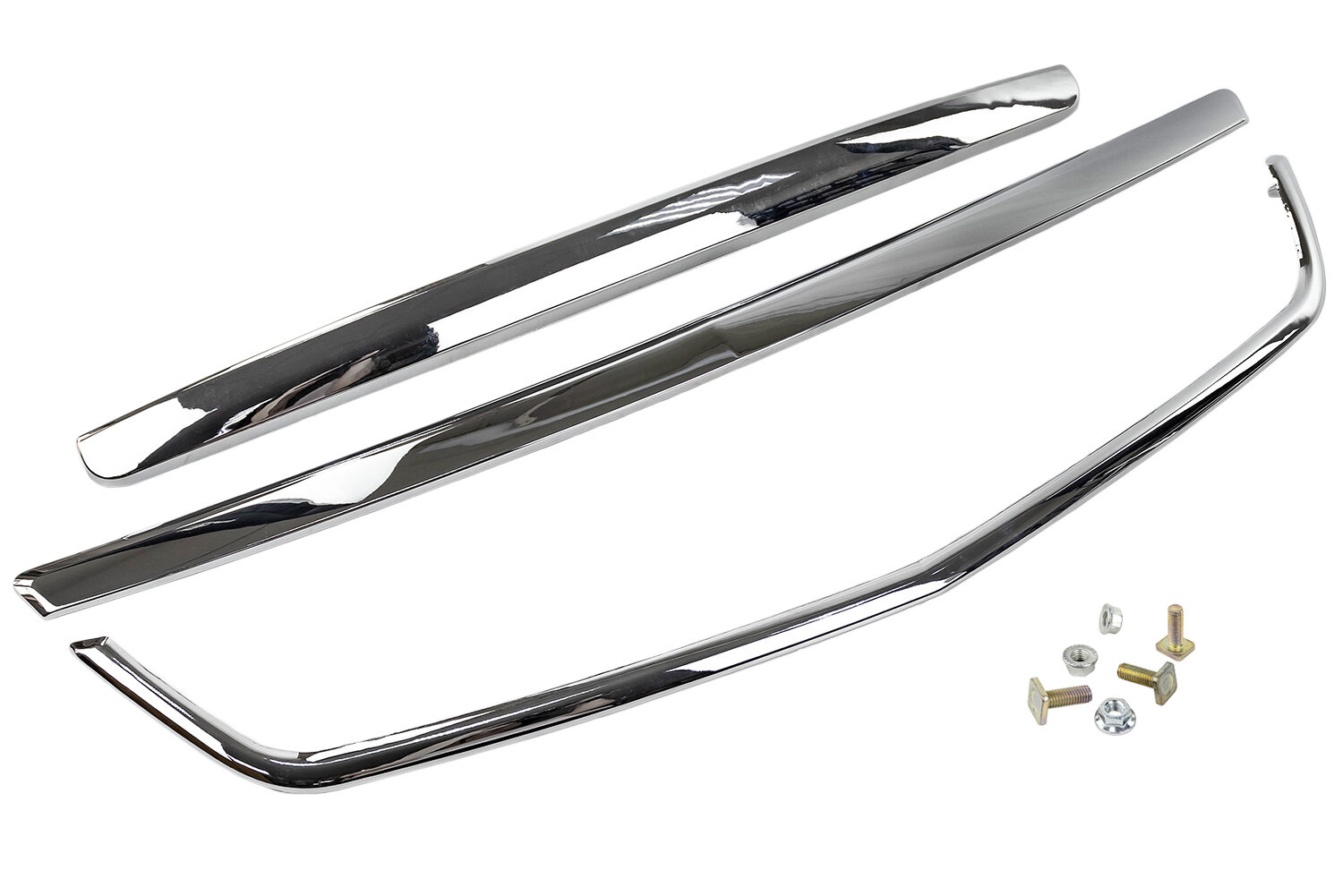 Хромированные молдинг переднего бампера, сабли капота и заднего номера на Лада Приора SE, Приора 2