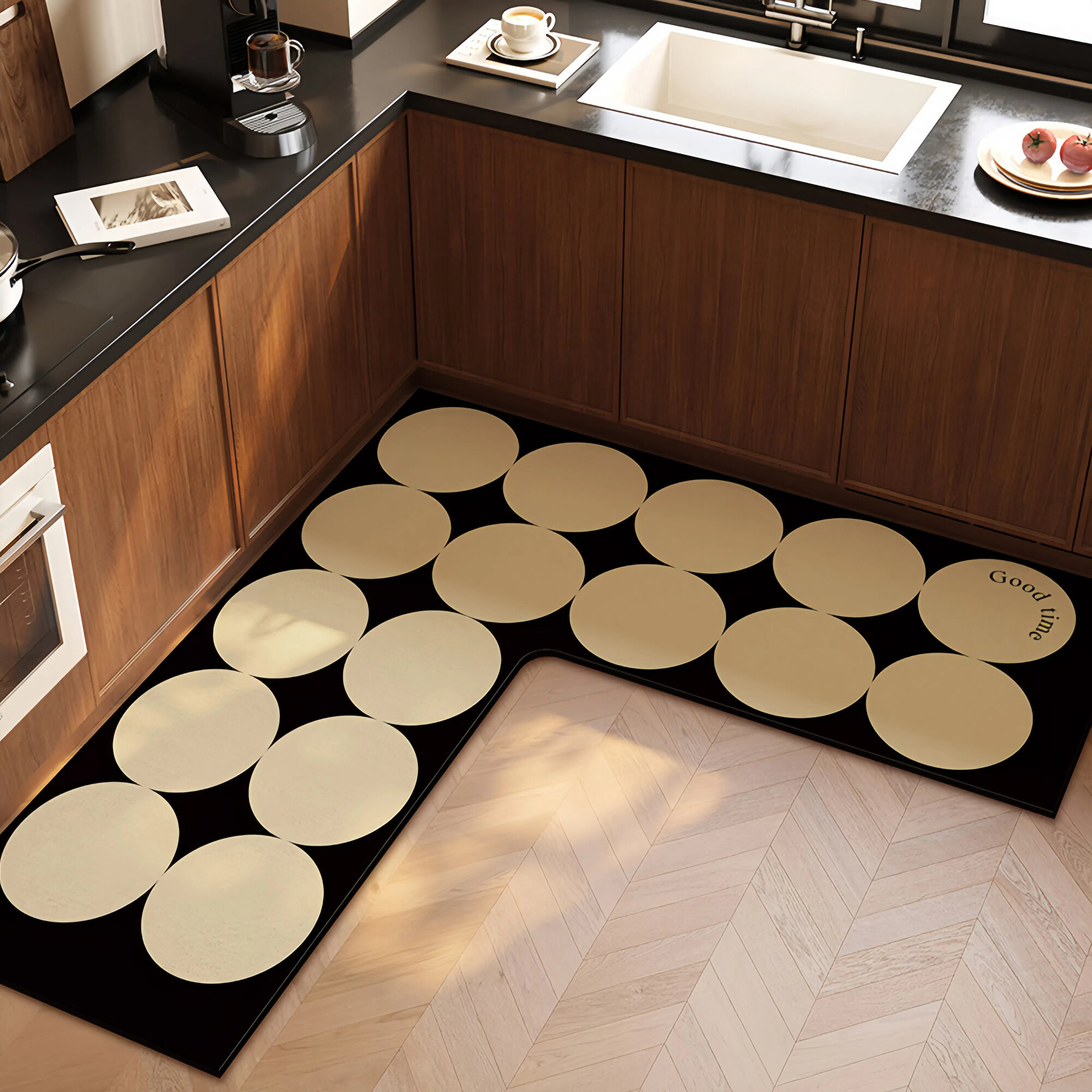 Коврик Liuliudashun, абстрактный рисунок, из морских водорослей