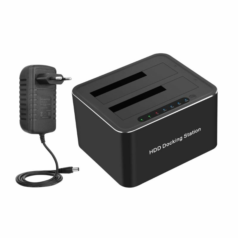 **(1 комплект) Док-станция для двух жестких дисков 2.5"/3.5", SATA (евровилка)**