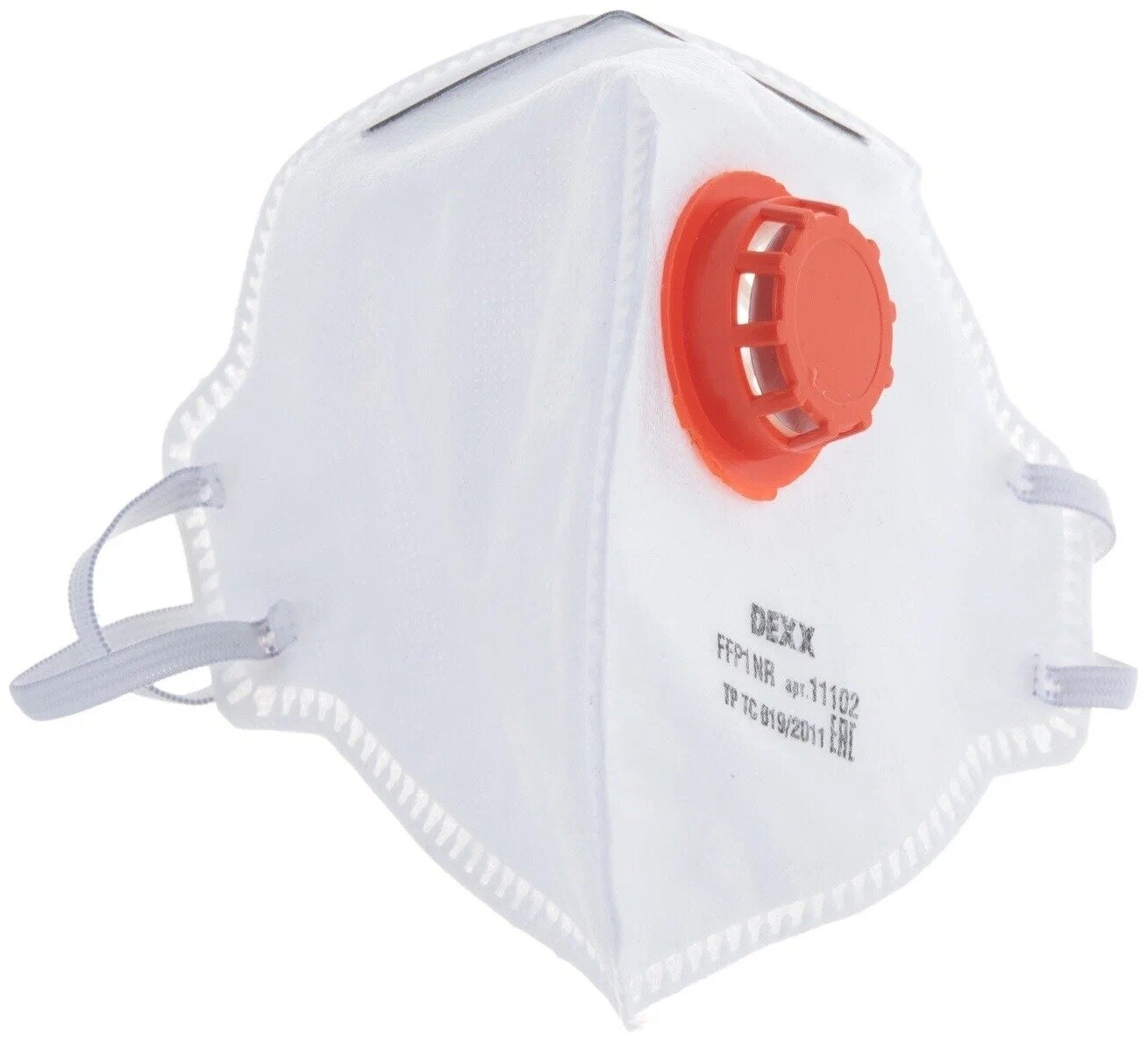 Респиратор DEXX / Декс полумаска фильтрующая с клапаном, противоаэрозольная, многослойная, одноразовая, из полипропилена, белая, FFP1 / защита органов дыхания
