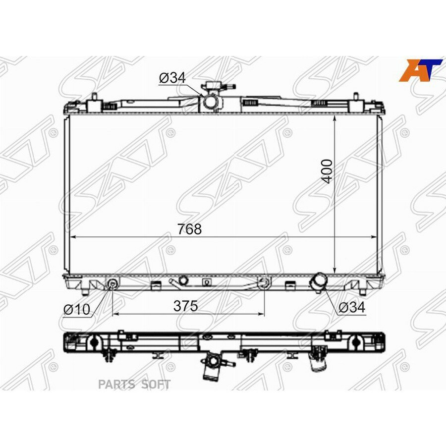 Радиатор Toyota Camry (XV50) 11-18 / Daihatsu Altis 12-17 от официального дистрибьютора, SAT, артикул TY0003ACV50