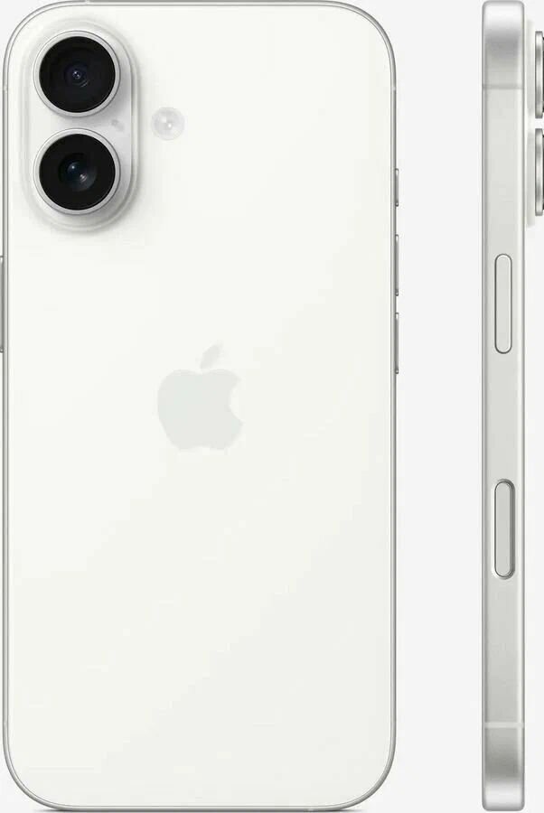 Смартфон Apple iPhone 16, 128 GB, цвет White (белый), Dual SIM