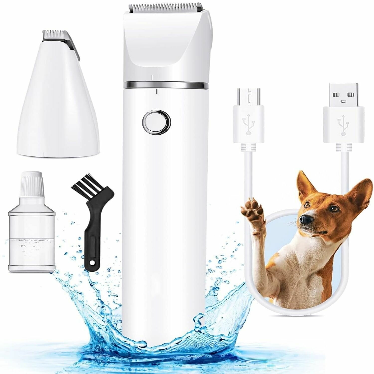Беспроводной триммер с низким уровнем шума, перезаряжаемый через USB, подходит для собак, кошек и мелких домашних животных, для стрижки шерсти вокруг когтей, глаз, ушей, лица и ягодиц
