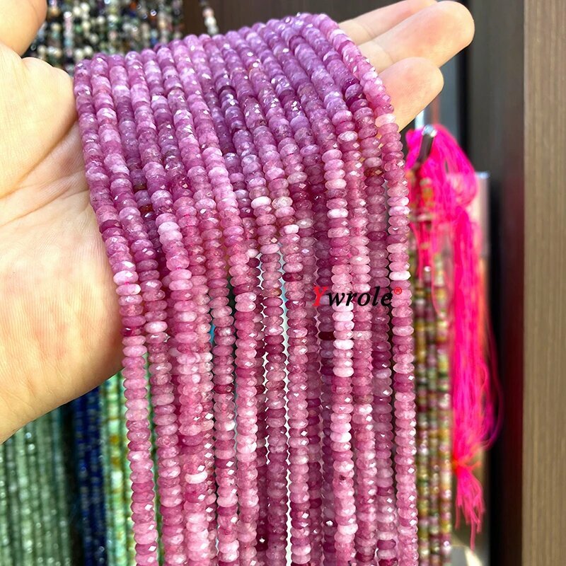 Бусины из красного турмалина 2x5 мм, 36 см