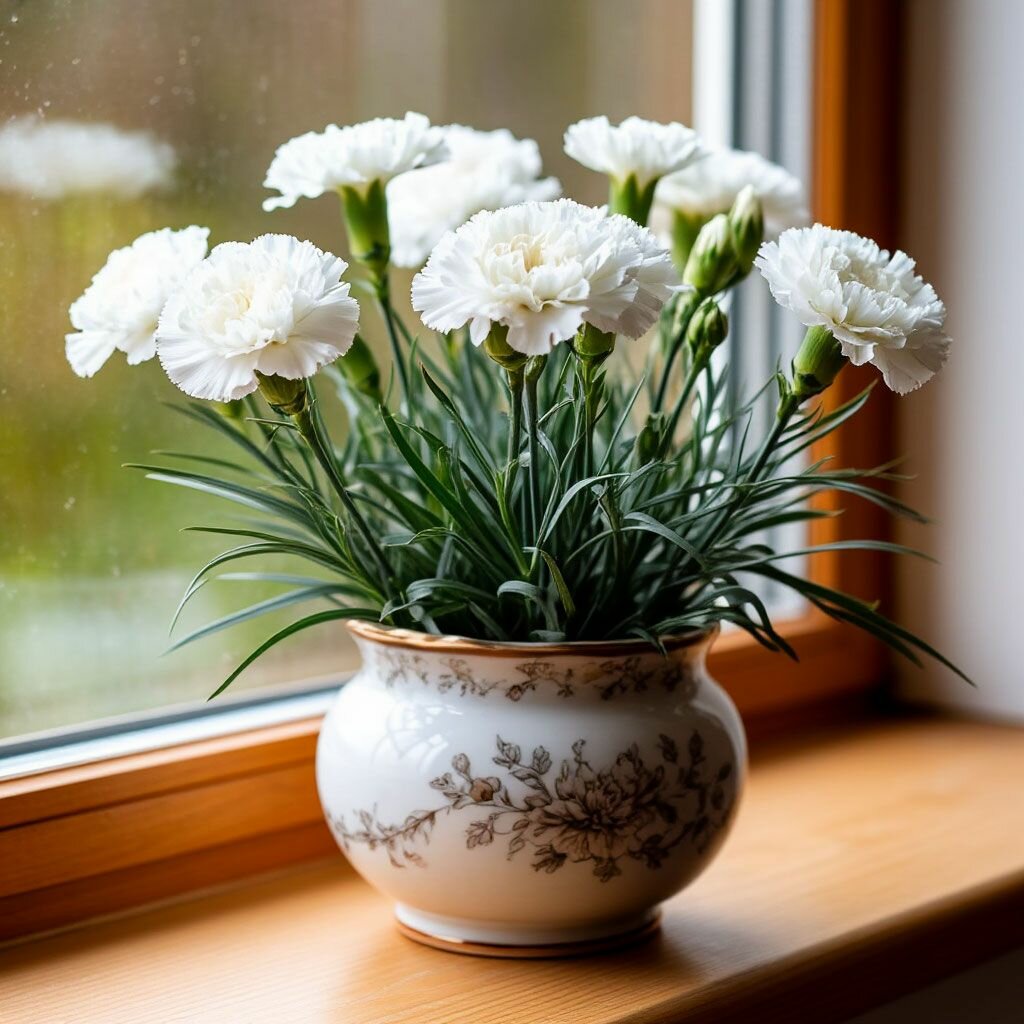 Гвоздика белая комнатная, семена