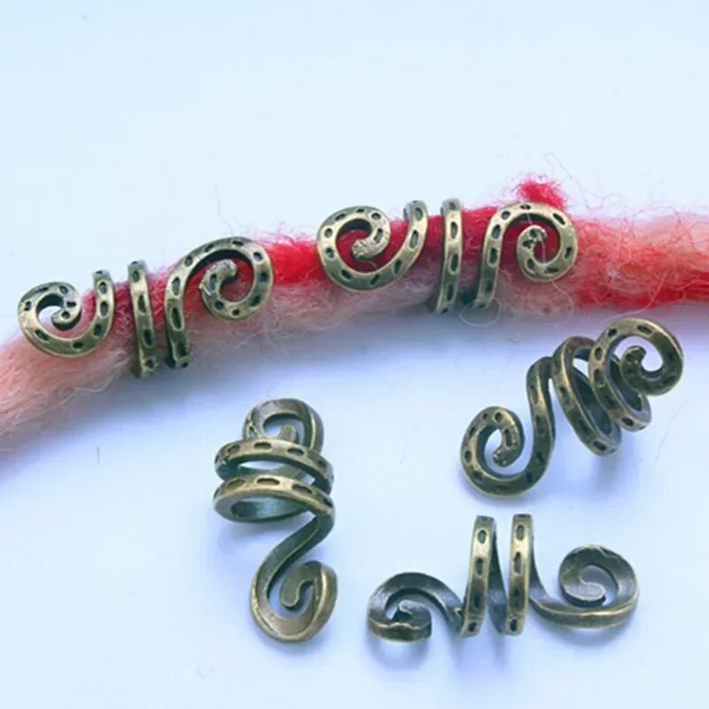 5 шт, винтажные спиральные бусины для волос 5pieces LQ464-3