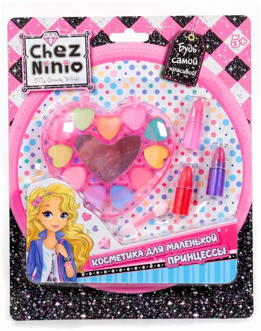Набор детской косметики КНР помады, тени для век, 1 кисть,1 зеркало