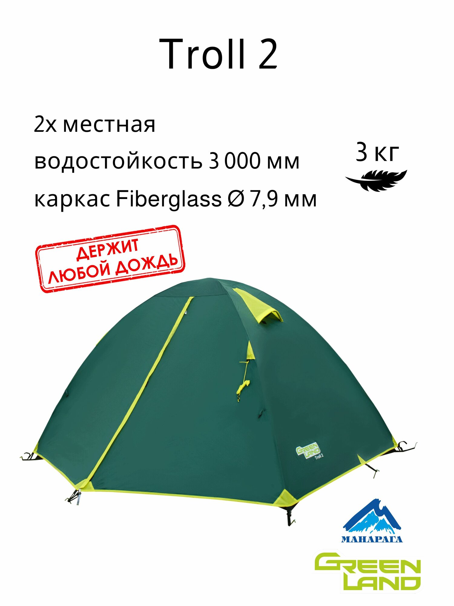 Палатка GreenLand Troll 2