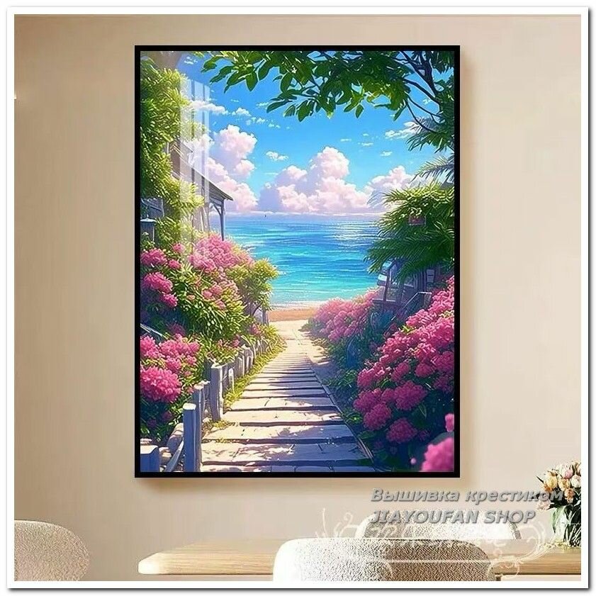 Набор для вышивания крестом 14CT, канва 50x60 см / готовая вышивка 40x50 см