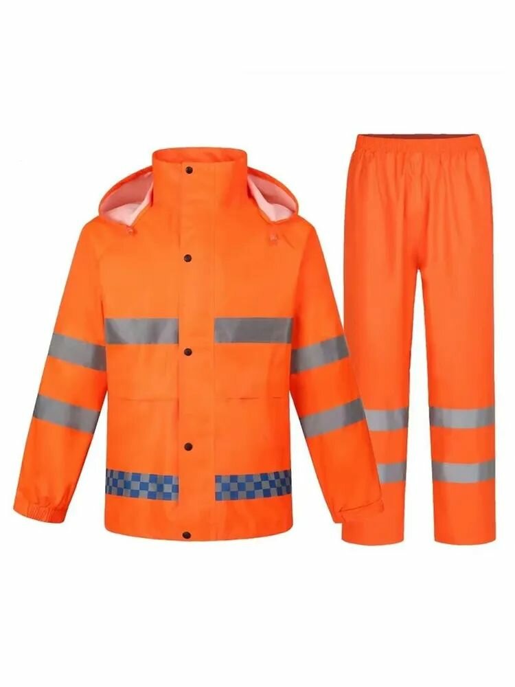Светоотражающий дождевик-костюм с капюшоном рабочий водонепроницаемый светоотражающий дождевик сигнальная одежда hm