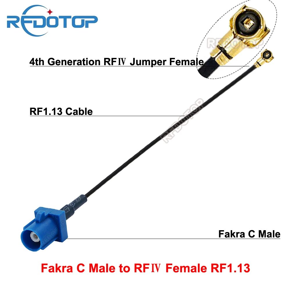 Fakra C male - uFL/MHF4/IPX4 female кабель 10cm