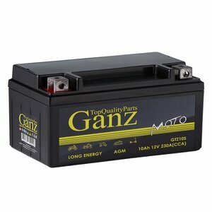Батарея аккумуляторная GANZ мото agm 10а/ч 230а 12v прямая полярн. болтовые мото клеммы GANZ арт. gn