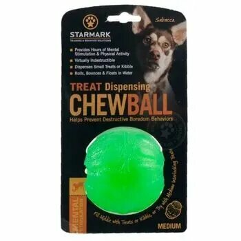 Жесткая игрушка для собак Starmark Treat с дозирующим жевательным шариком Средний размер до 18,14 кг