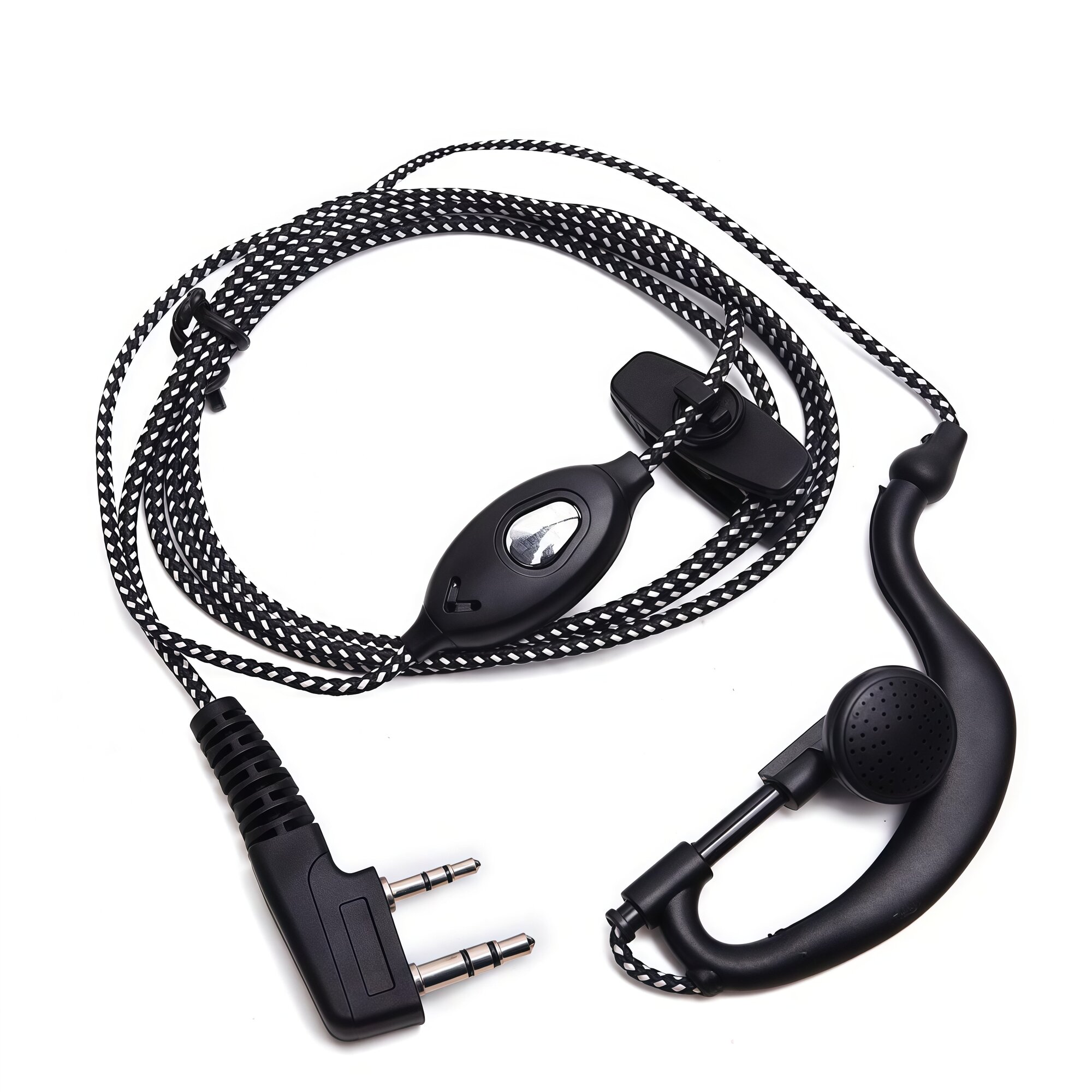 Гарнитура для раций Baofeng, Quansheng, TYT, WLN в тканевой оплетке